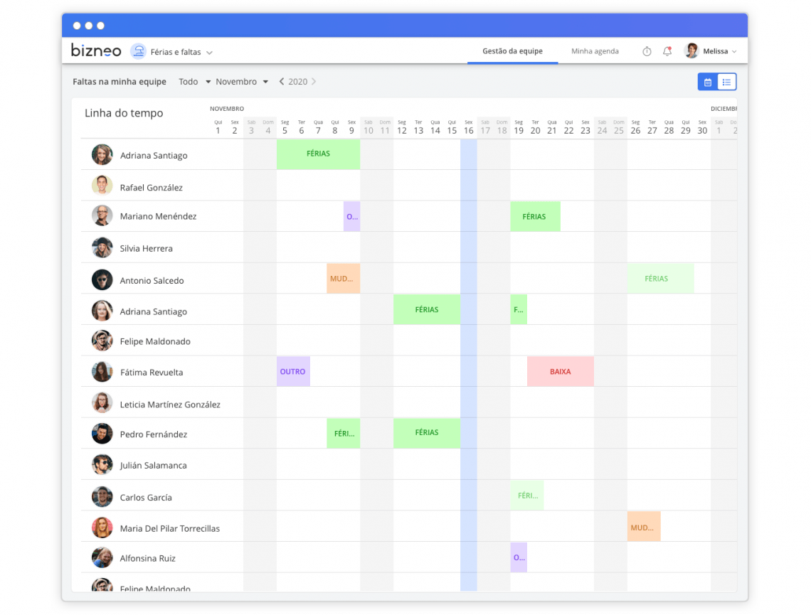 Planilha de férias em Excel para baixar gratuitamente | Bizneo RH
