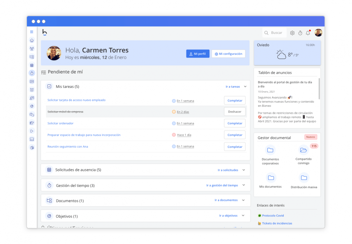 Software de comunicación interna para la empresa | Bizneo HR